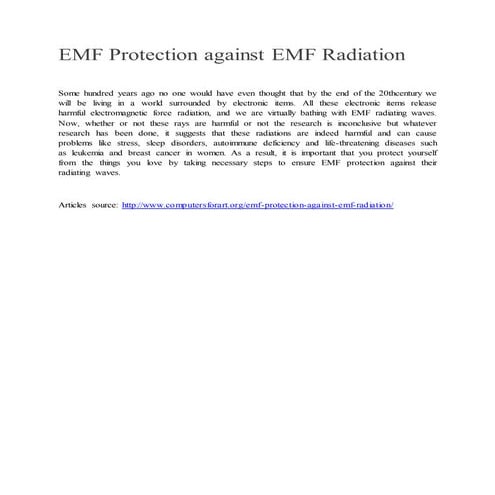 Emf protection against emf radiation | DOCX