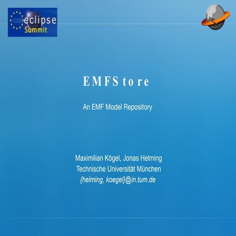EmfStore - A Repository for EMF Models | PPT