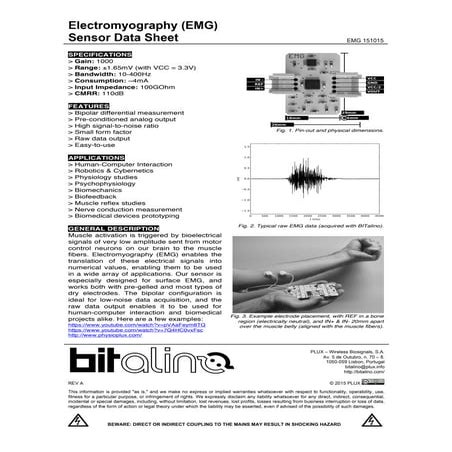 Electromyography(EMG) Sensor Data Sheet | PDF