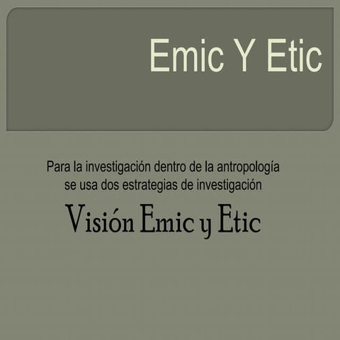 Emic etic | PPT