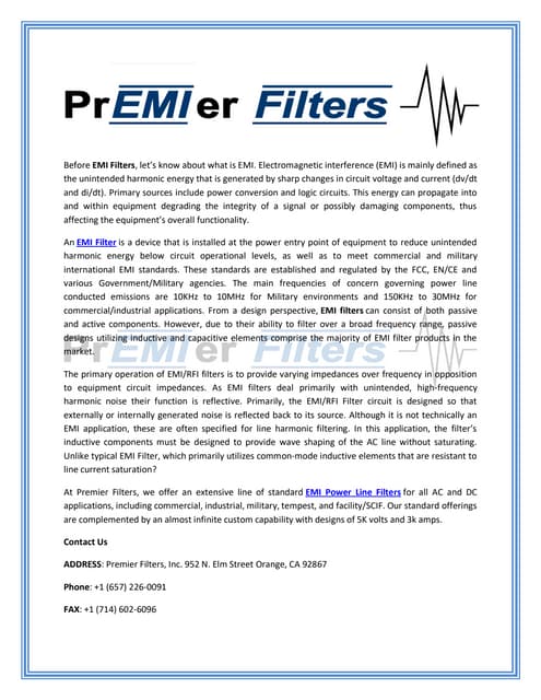 Everything about EMI filters | PPT