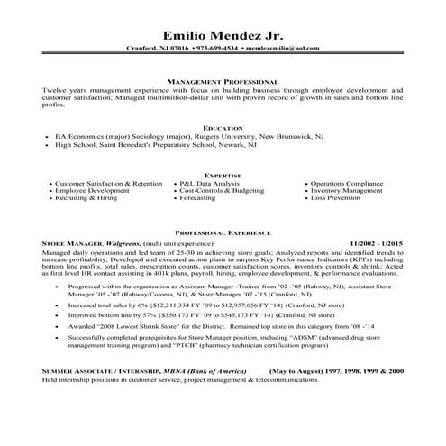Emilio Mendez Resume | DOC