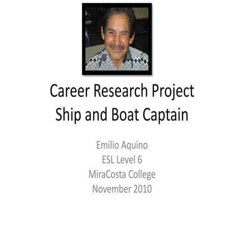 Emilio career research project | PPTX