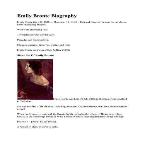 Emily bronte-biography | PDF