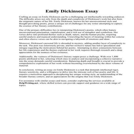 Emily Dickinson Essay. The Manuscripts of Emily Dickinson The Public ...