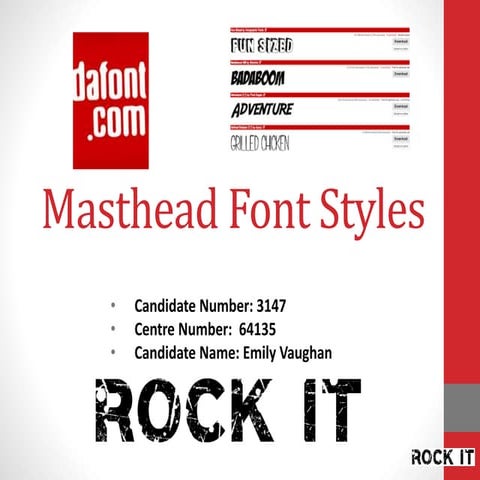 Masthead Font Styles | PPTX