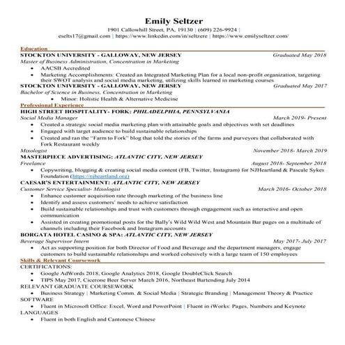Emily Seltzer Resume | PDF