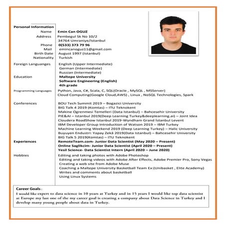 Emincan oguz cv - linked in | PDF | Programming Languages | Computing