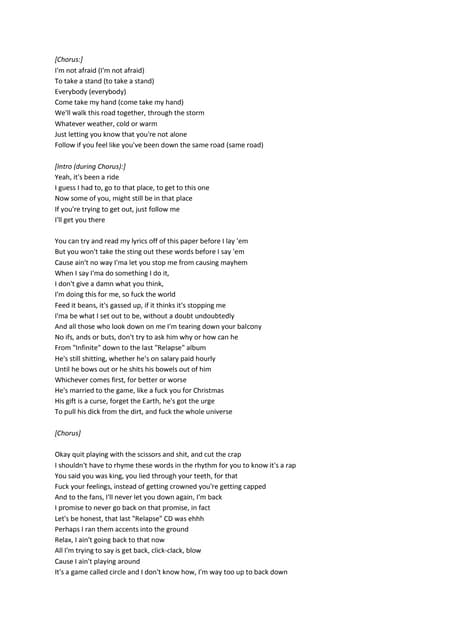 Not Afraid Full Lyrics