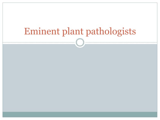 History of plant pathology | PPT