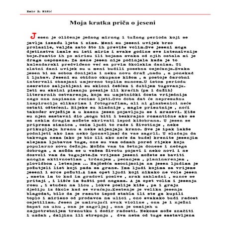 Emir Nisic -Moja kratka prica o jeseni | PDF