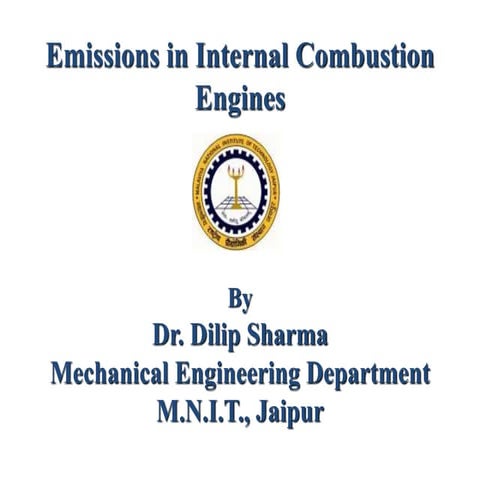 IC engine emission and control of the emissions | PPTX