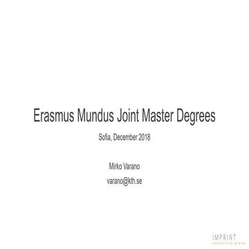Erasmus Mundus Joint Master Degrees | PDF