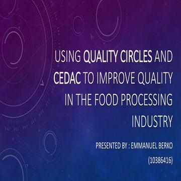 Quality Circle and CEDAC in the Food Processing Industry | PPTX
