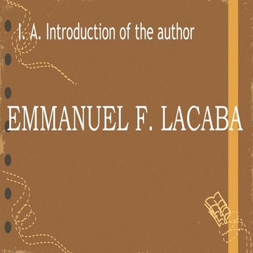 Life, Works, and Death of EMMANUEL-LACABA | PPT