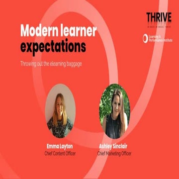 Learner Engagement Webinar | Thrive Learning | PPT