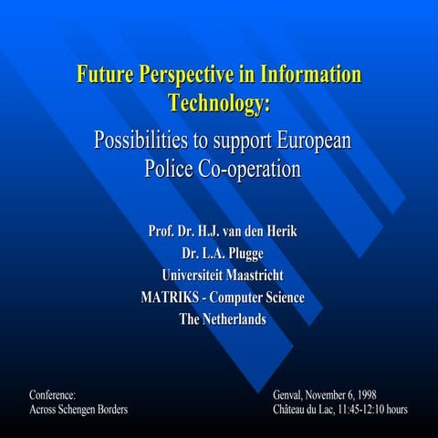 Future Perspective in Information Technology (1998) | PPT
