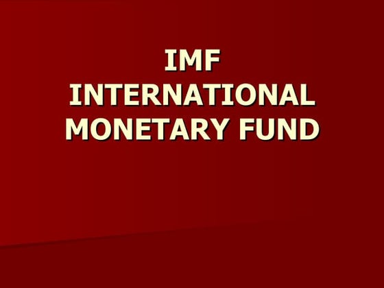 International financial institutions | PPT