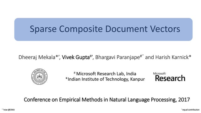 Sparse Composite Document Vector Emnlp 2017 Ppt