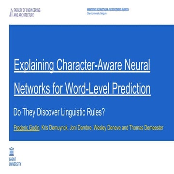 Explaining Character Aware Neural Networks For Word Level Prediction Do They Discover 