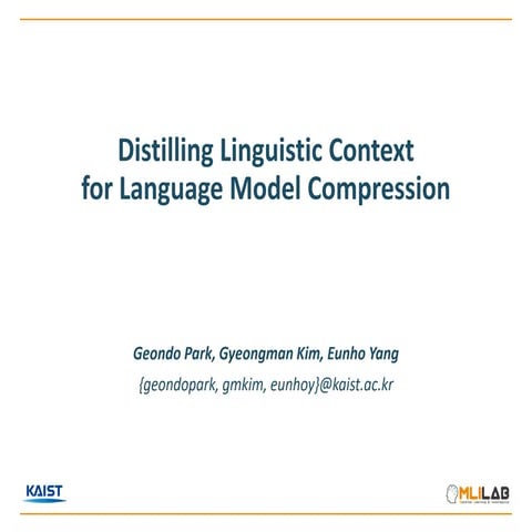 Distilling Linguistic Context for Language Model Compression | PDF ...