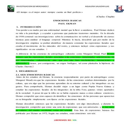 6 Emociones Básicas De Paul Ekman Pdf