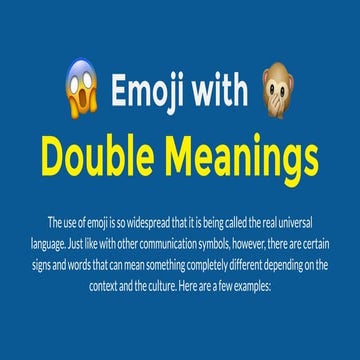 Emojis with Double Meanings | PDF