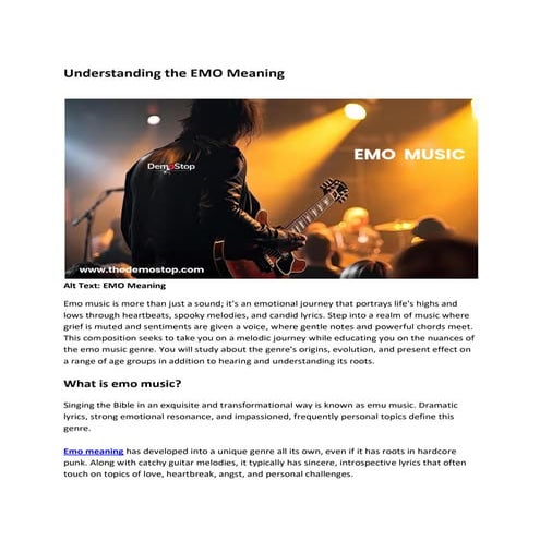 Understanding the Emo Meaning: Exploring Its Cultural Significance ...