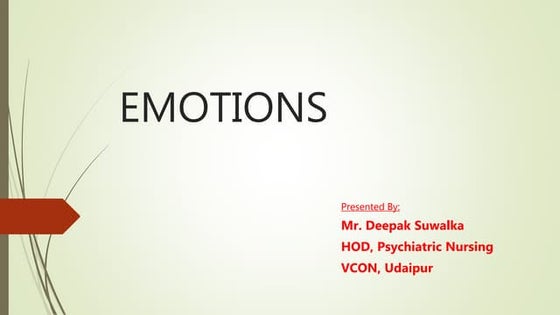 Psychology of Emotions | PPT