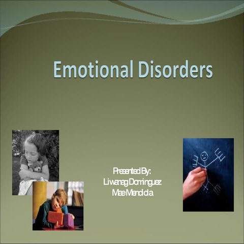 Emotional Disorders Presentation | PPT