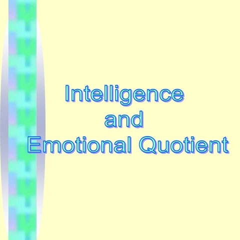 emotional intelligence lecture presentation | PPT