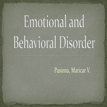 Emotional and behavioral disorder | PPT