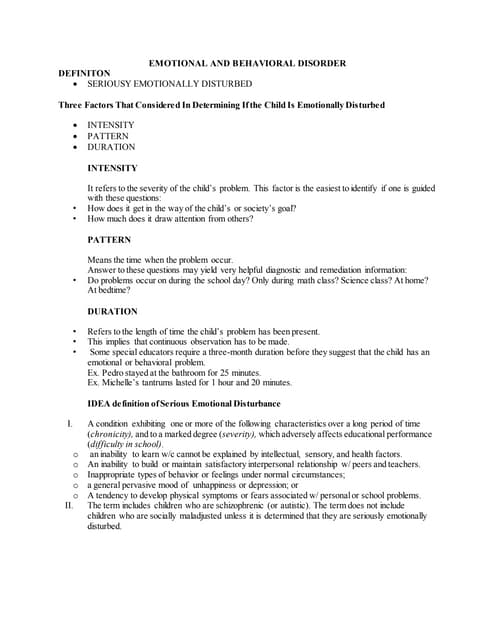 EBD The etiological factors or causes of ebd | PPTX | Mental Health ...