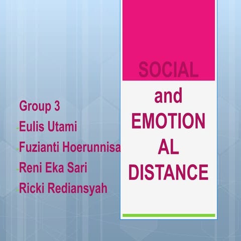 Emotional and social distance | PPTX