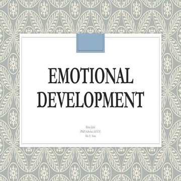Emotional development | PPT