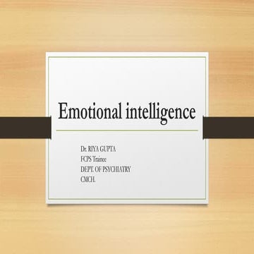 Emotional intelligence brief introduction | PPTX
