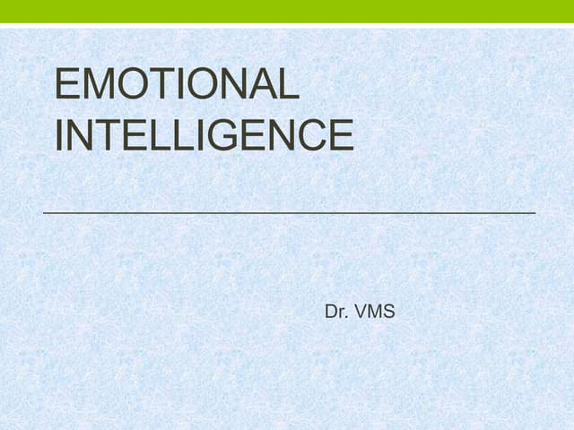 Emotional intelligence powerpoint | PPTX