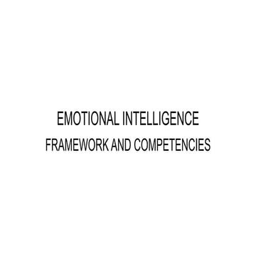 EMOTIONAL INTELLIGENCE FRAMEWORK | PPT
