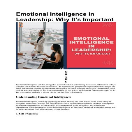 Emotional Intelligence in Leadership: Why It's Important | PDF