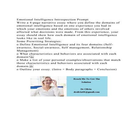 Emotional Intelligence Introspection Prompt Write a 4-page narra.docx