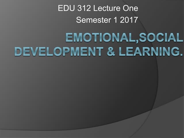 Social emotional learning | PPT