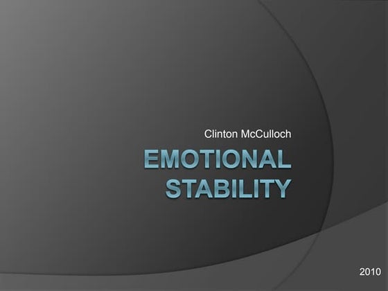 Emotional stability | PPT