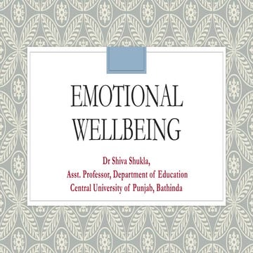 Emotional Wellbeing | PPT
