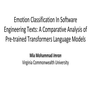 Emotion Classification In Software Engineering Texts A Comparative