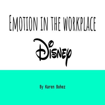 Emotion in the Workplace: Disney | PPTX
