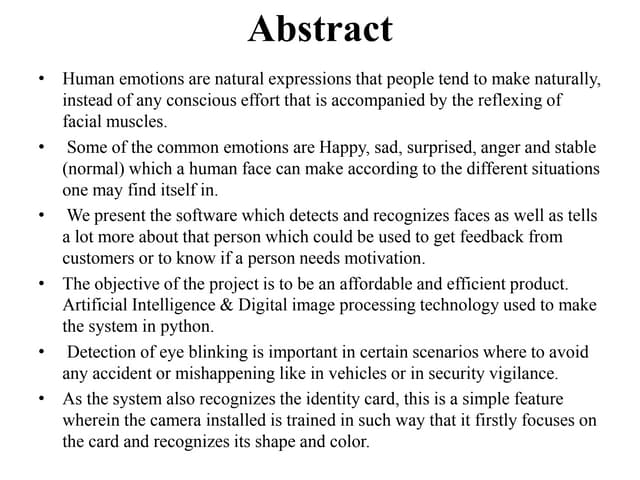 Emotion Recognition And Drowsiness Detection Using Pythonppt 5645