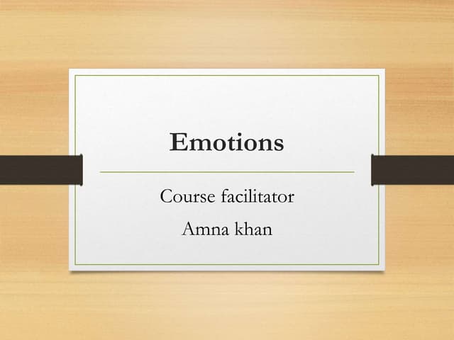 PSYCHOLOGY EMOTIONS AND FEELINGS POWERPOINT PRESENTATION | PPTX