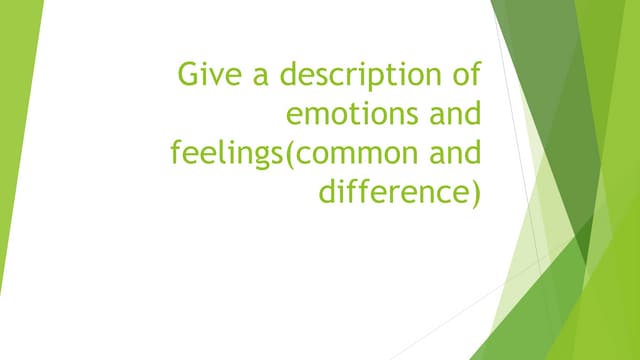 Feelings and emotions | PPT