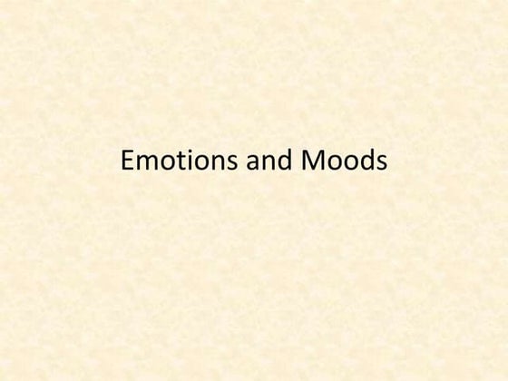 Emotions and Moods | PPT