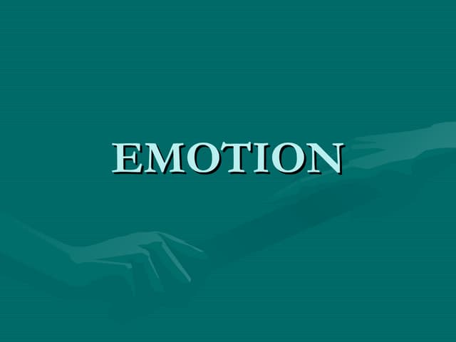 PSYCHOLOGY EMOTIONS AND FEELINGS POWERPOINT PRESENTATION | PPTX